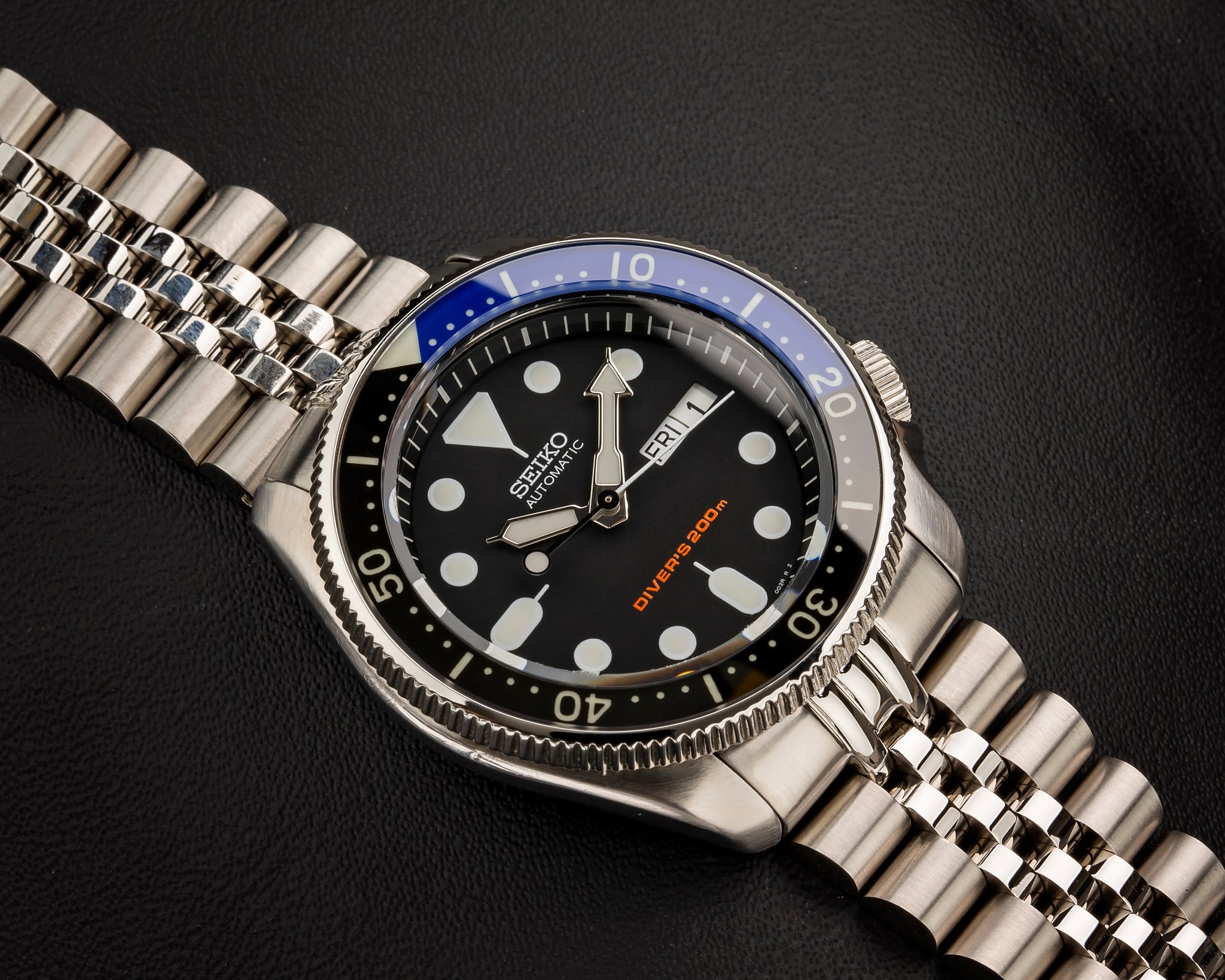 SKX "Seiko Style"- Lumed Sapphire "Batman" Bezel Insert – L.C.B.I
