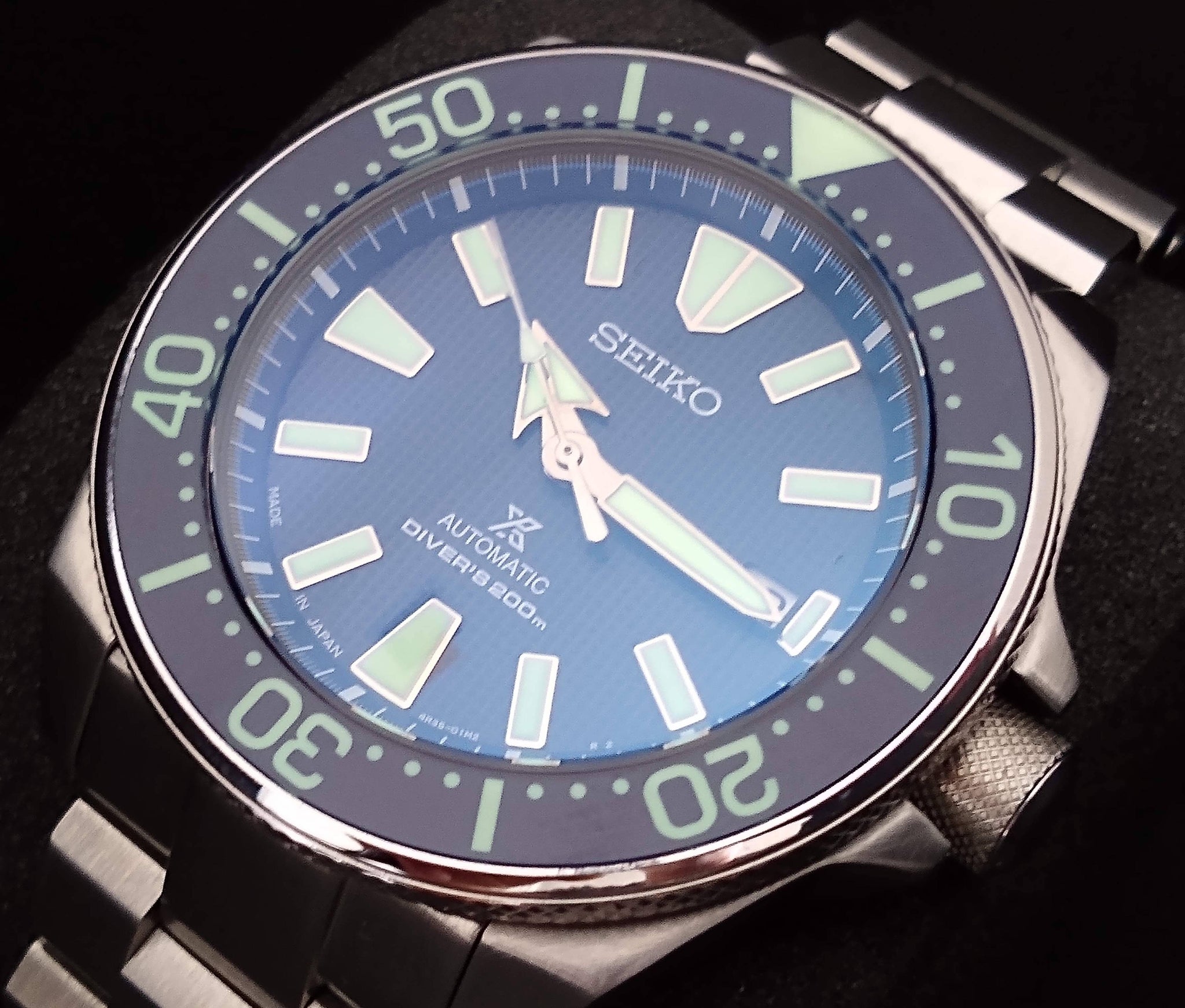 Seiko Samurai "MM300 Style" Lumed Sapphire Bezel Insert- Blue – L.C.B.I