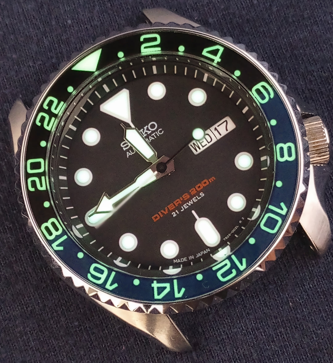 SKX/SSK "24 Hour Style"- Lumed Sapphire "Batman" Bezel Insert – L.C.B.I