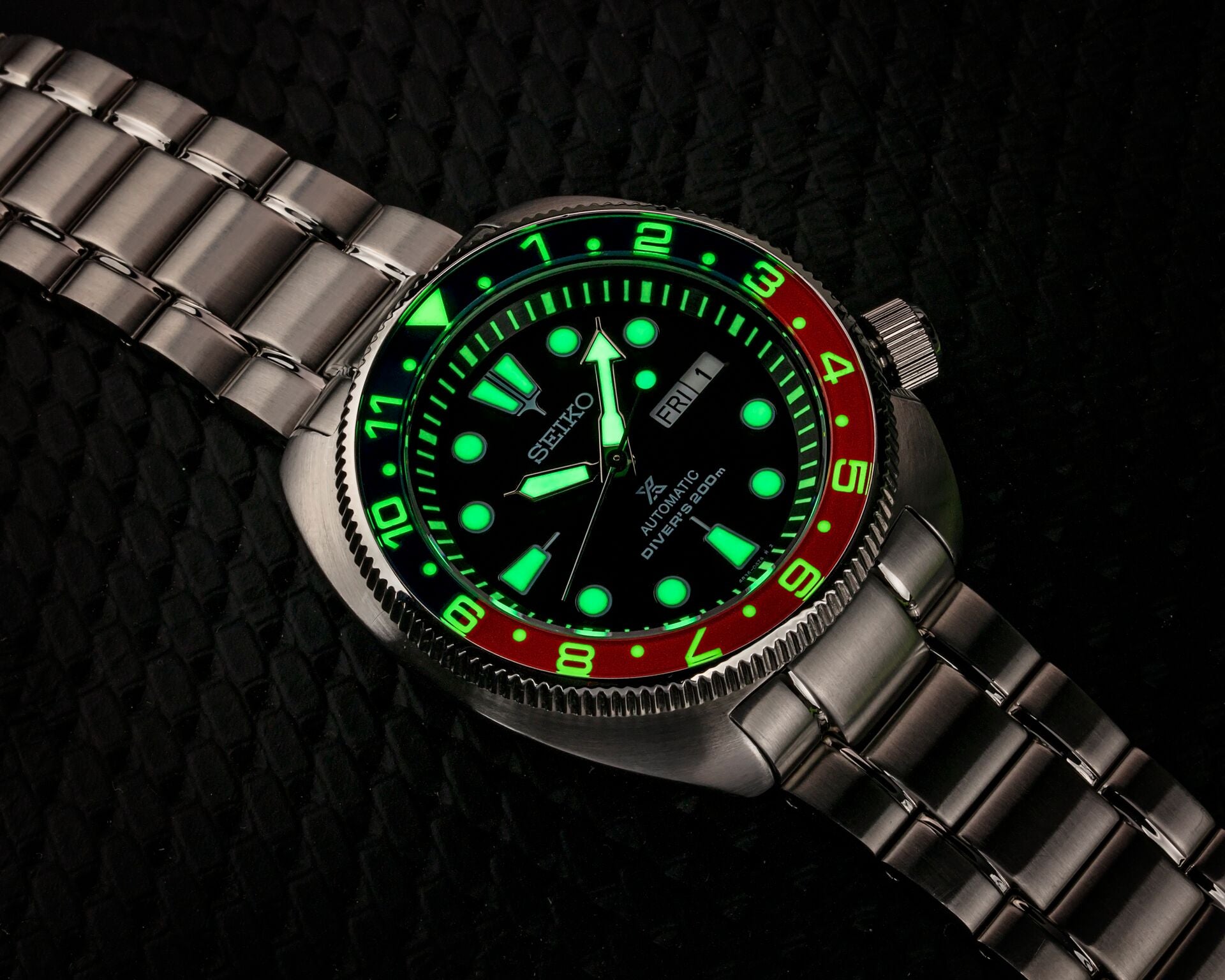 Turtle "12 Hour Style" - Lumed Sapphire "Pepsi" Bezel Insert – L.C.B.I